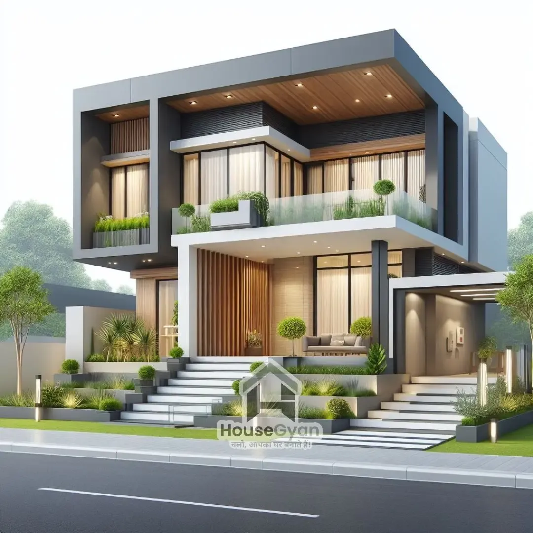 Modern First Floor Front Home Elevation: Style and Functionality ...