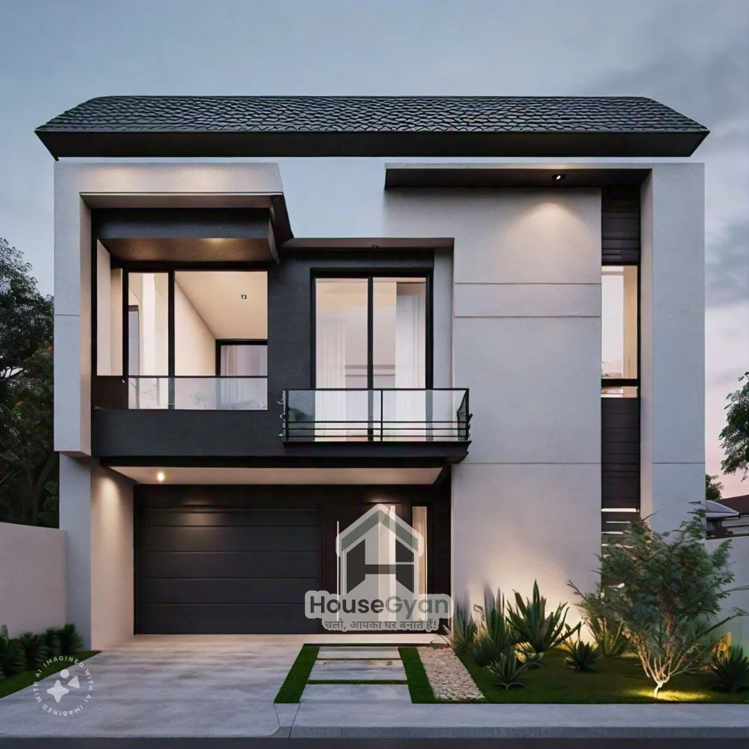 20x30 Double Storey 3D Front House Elevation Design