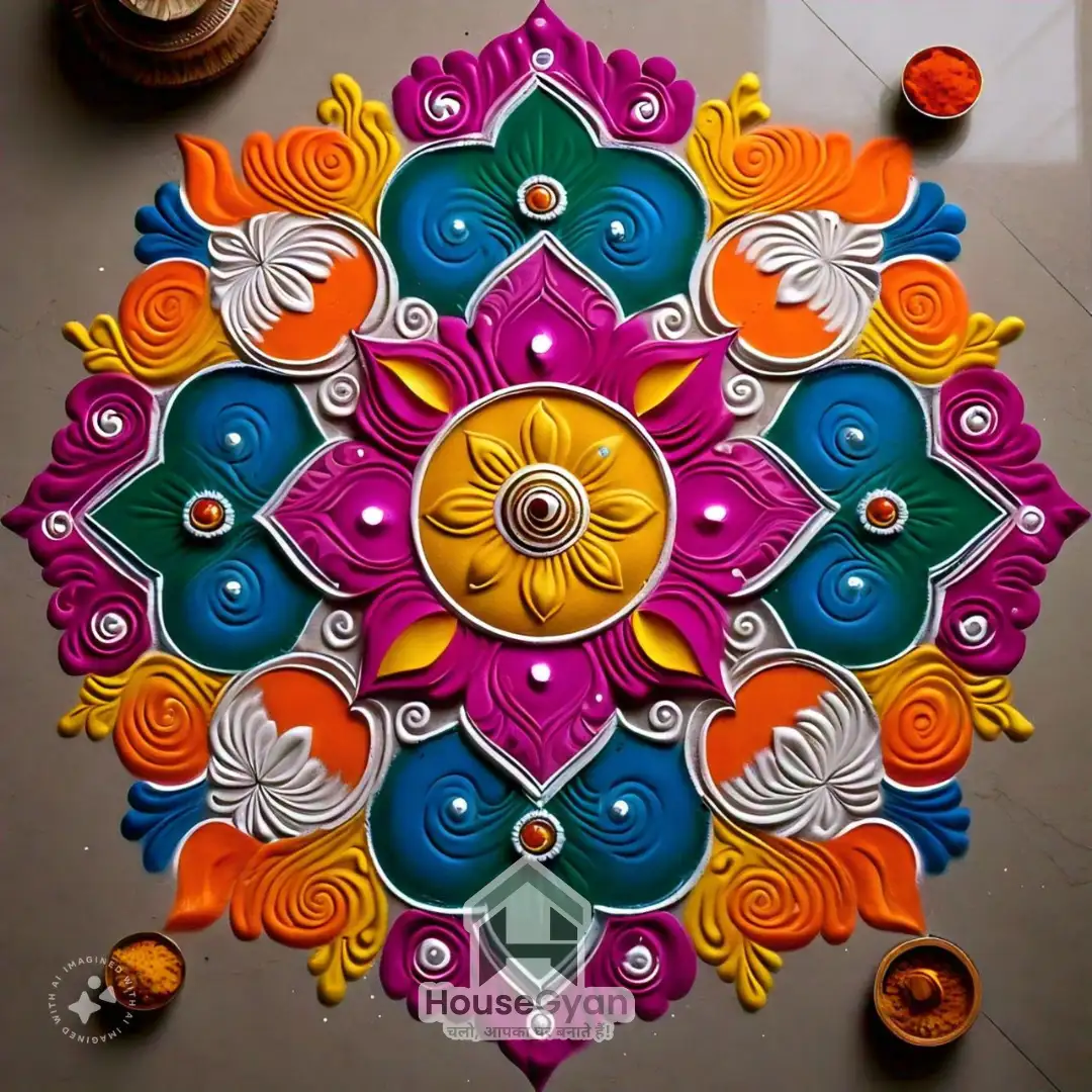 30+ Simple Rangoli Designs for Home 2024 - 2025