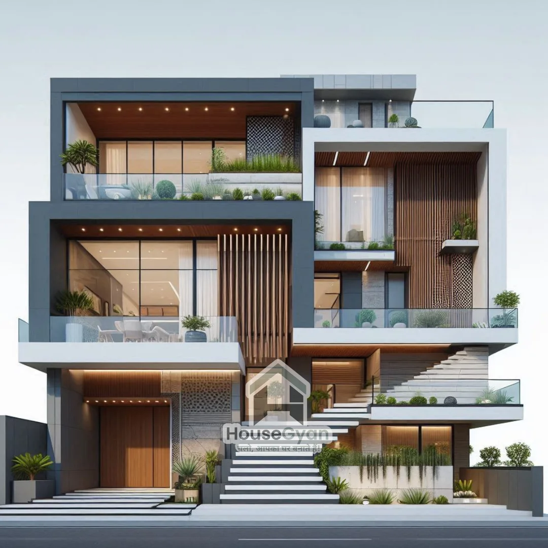 Top 10 Front Elevation Designs for Double Floor Homes with Balcony