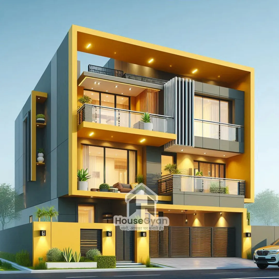 40x60 2400sqft Second Floor 3D Front House Elevation Design