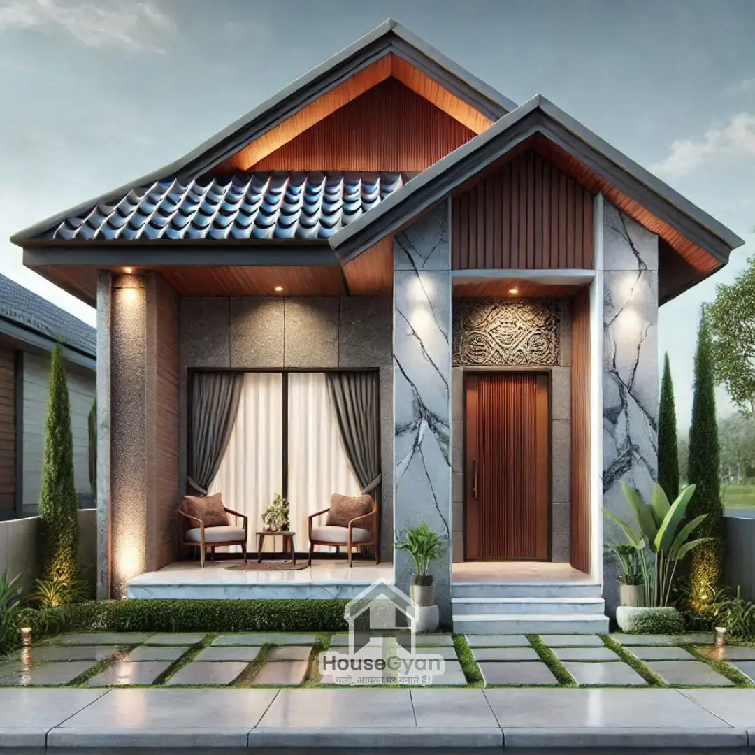 20X40 Single Storey 3D Front House Elevation Design