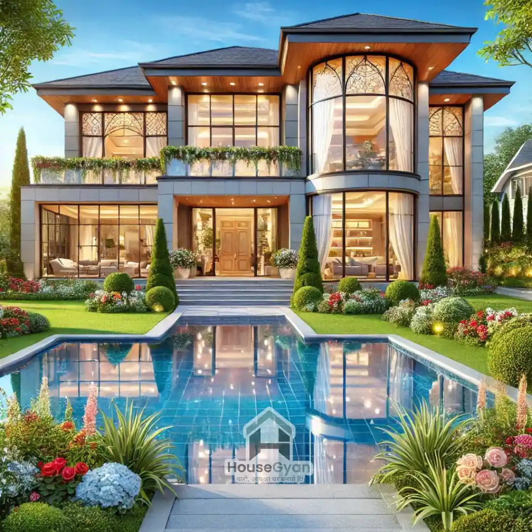 First Floor 3d Front House Elevation Design