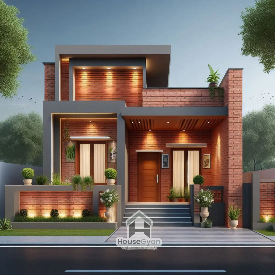 1500 Sqft Ground Floor 3D Front House Elevation Design