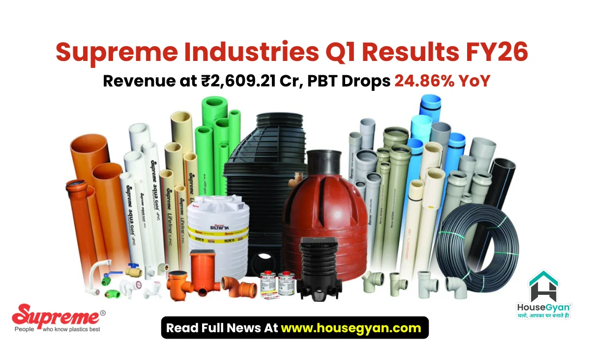 Supreme Industries Q1 Results FY26: Revenue at ₹2,609.21 Cr, PBT Drops 24.86% YoY